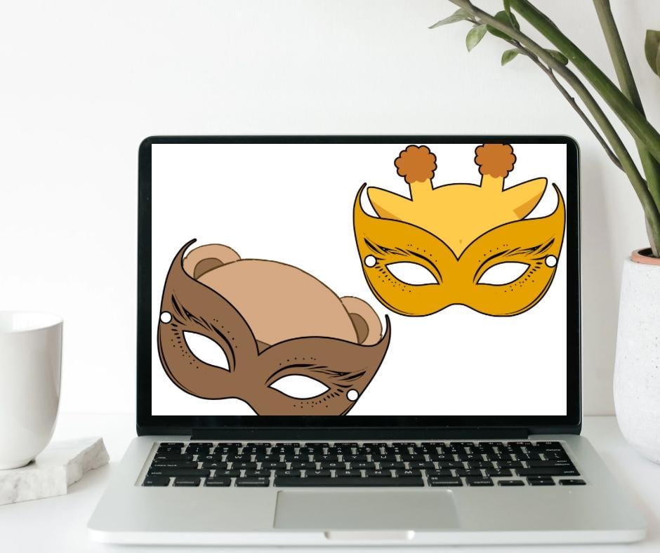 Zoo Animal Masks Printable – 9 Animal Face Templates for Kids – Safari ...