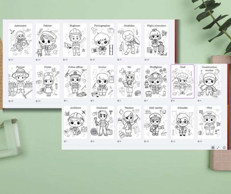 20 Occupations Coloring Pages | Printable Job Coloring Book for Kids ...