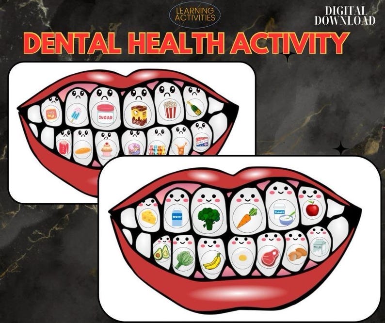 Dental Health Preschool Printable Activity for Kids, Teeth Brushing ...