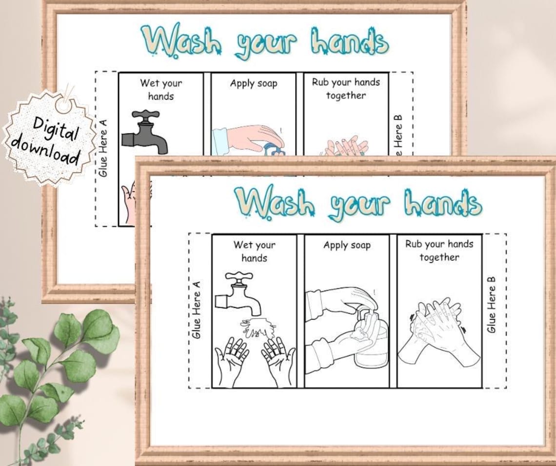 Wash Your Hands Coloring Page | Kids Handwashing Printable | Foldout ...