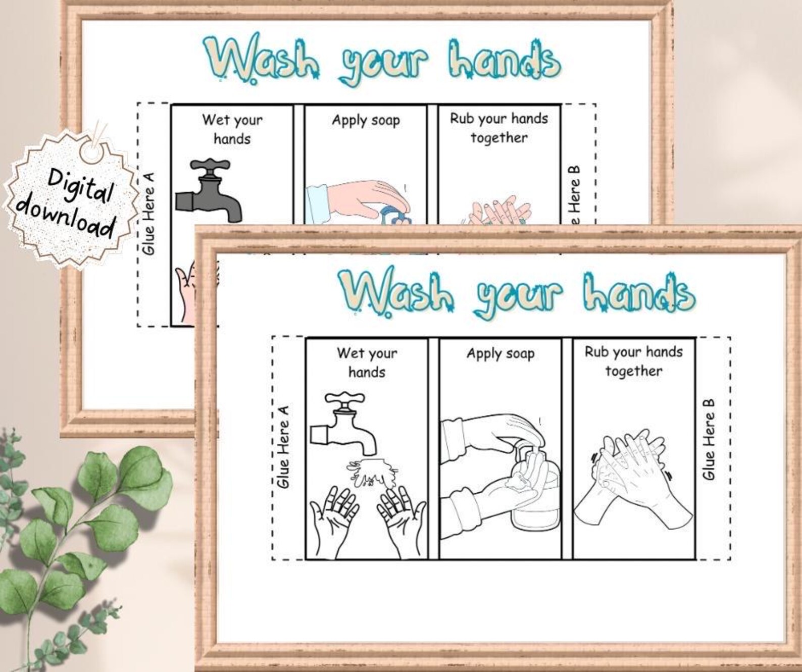 Wash Your Hands Coloring Page | Kids Handwashing Printable | Foldout ...