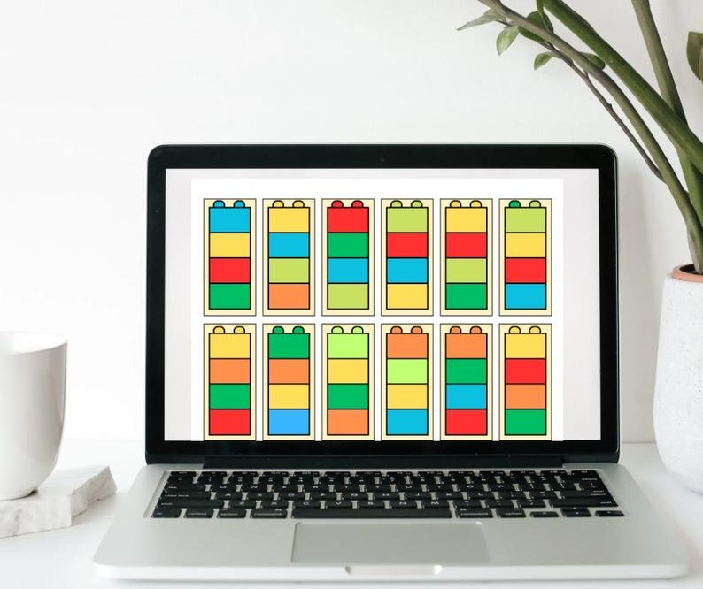 Building Blocks Matching Activity – 20 Printable Cards | Digital ...
