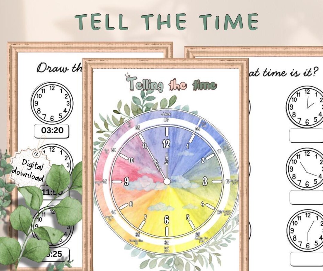 Learn to Tell the Time Worksheets & Poster, Printable Clock Activities ...