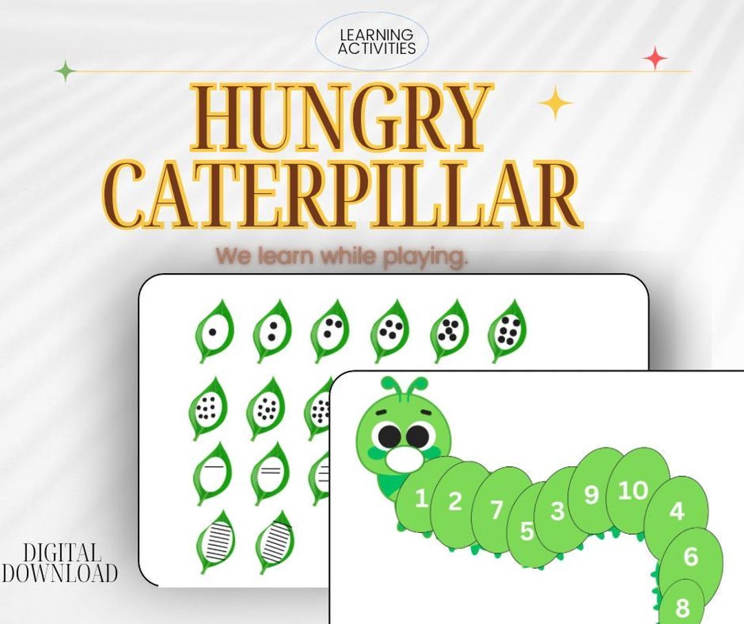 Hungry Caterpillar, Easy Maths, Learning Mats, Counting Math Matching ...