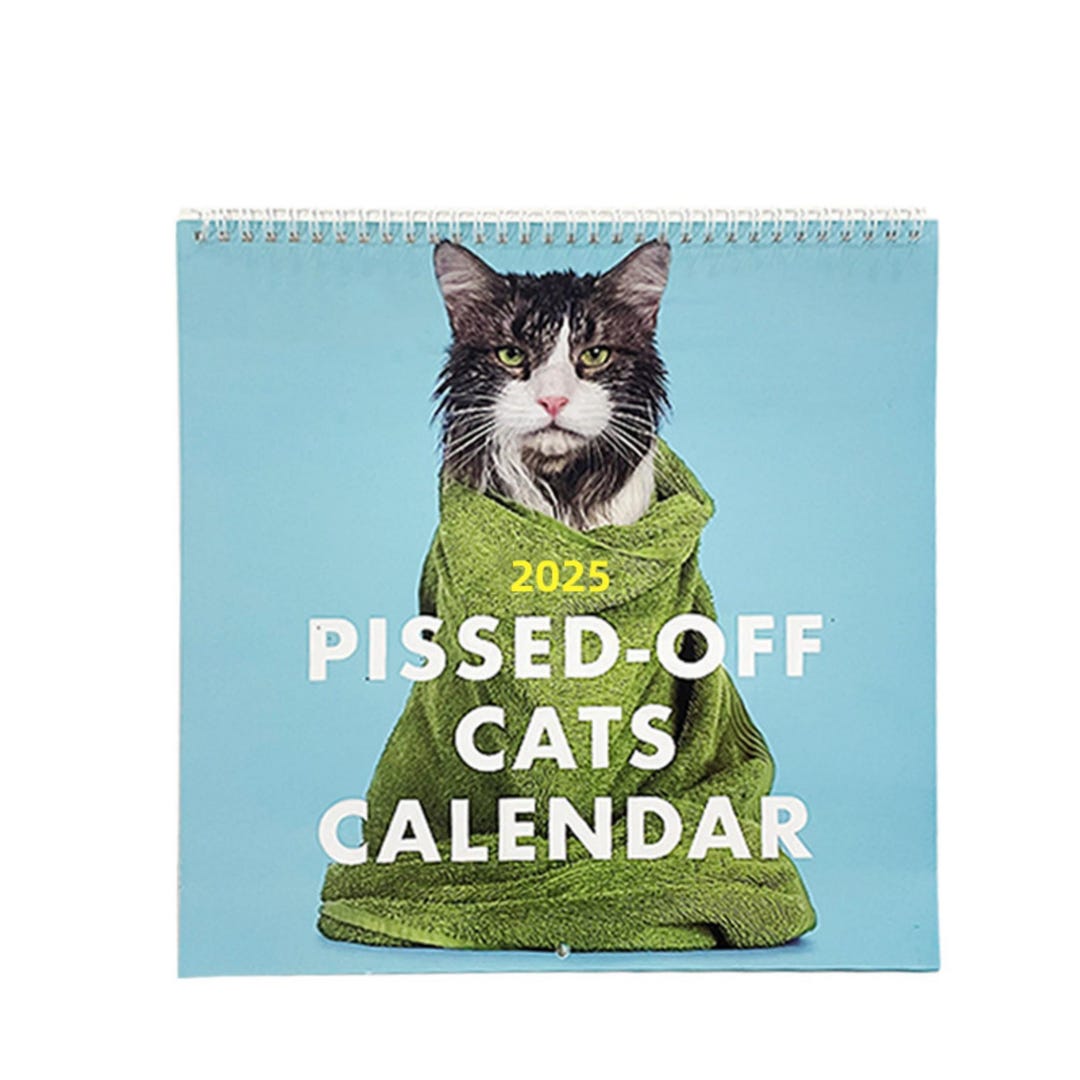 Funny Pissed off Cat Calendar 2025 Canada, 12 Monthly Wall Calendar ...