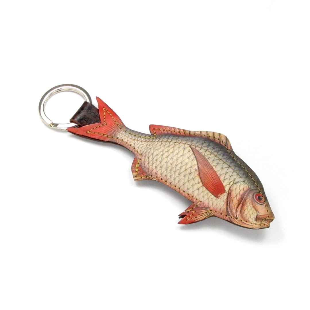 Fish Key Ring, Leather Fish Keychain, Fish Keyring, Fisherman, Gifts ...
