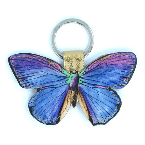 Leather Butterfly Keychain / Key Ring / Bag Charm Colourful - Etsy
