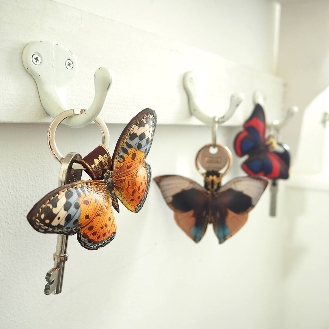 Leather Butterfly Key Ring Butterfly Keychain Butterflies - Etsy Canada