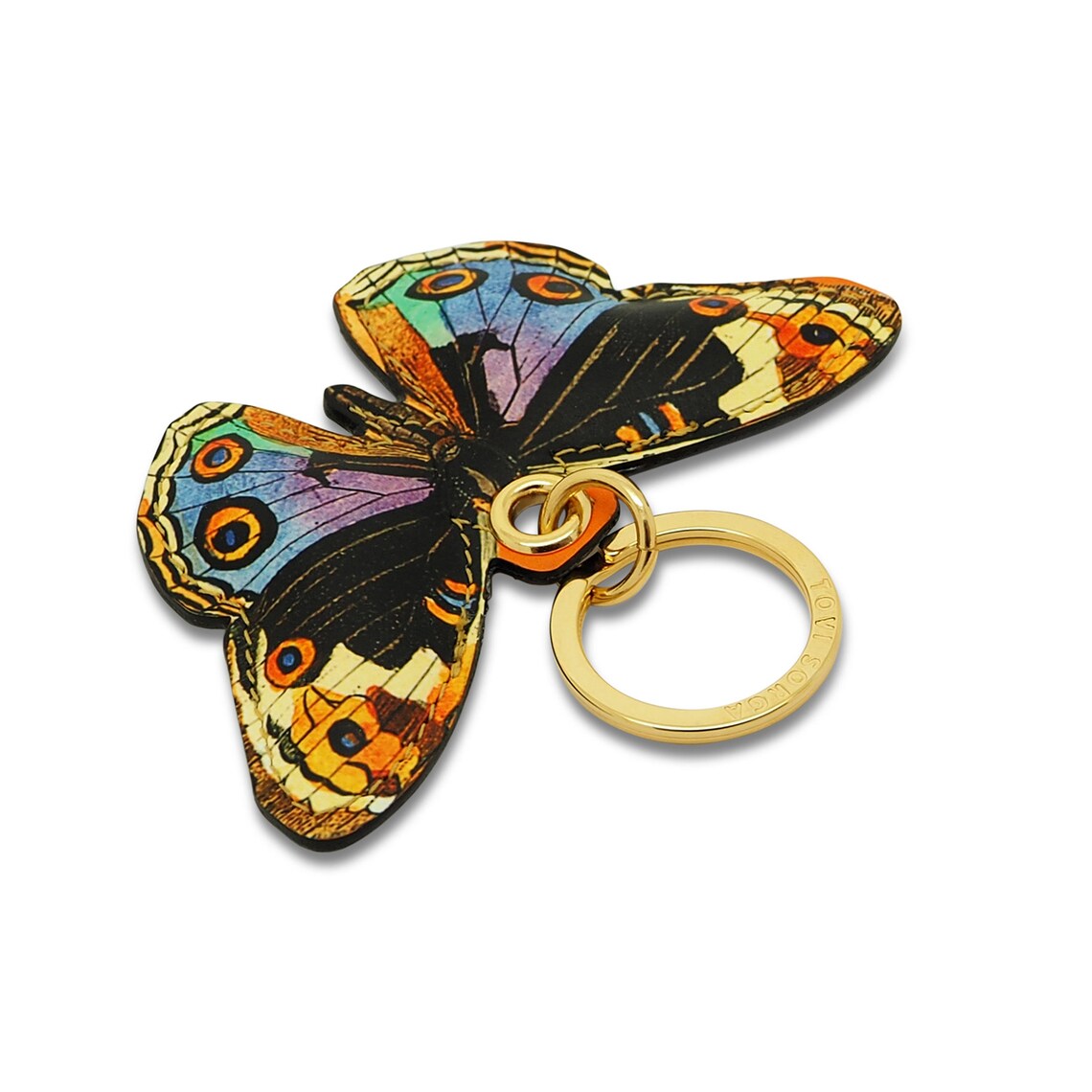 Leather Butterfly Keychain / Key Ring / Bag Charm - Colourful Butterfly ...