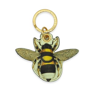 Leather Bee Keychain / Key Ring / Bag Charm - Bumble Bee or Honey Bee ...