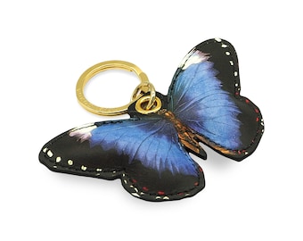 Leather Butterfly Keychain / Key Ring / Bag Charm Colourful | Etsy