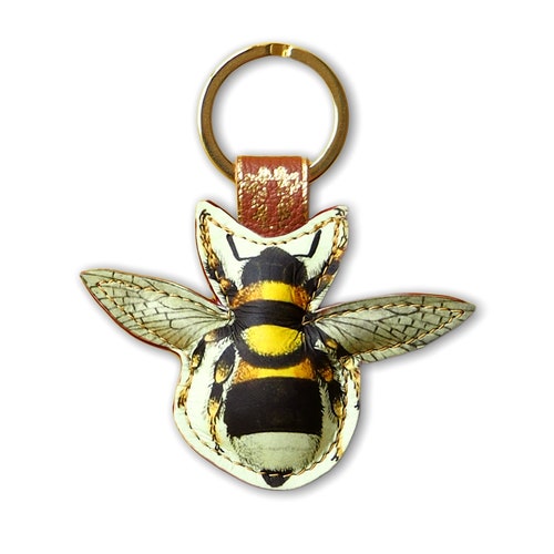 Leather Bee Keychain / Key Ring / Bag Charm Bumble Bee or | Etsy