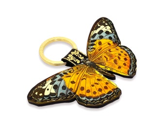 Leather Butterfly Keychain / Key Ring / Bag Charm Colourful | Etsy
