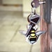 Leather Bee Keychain / Key Ring / Bag Charm - Bumble Bee or Honey Bee ...