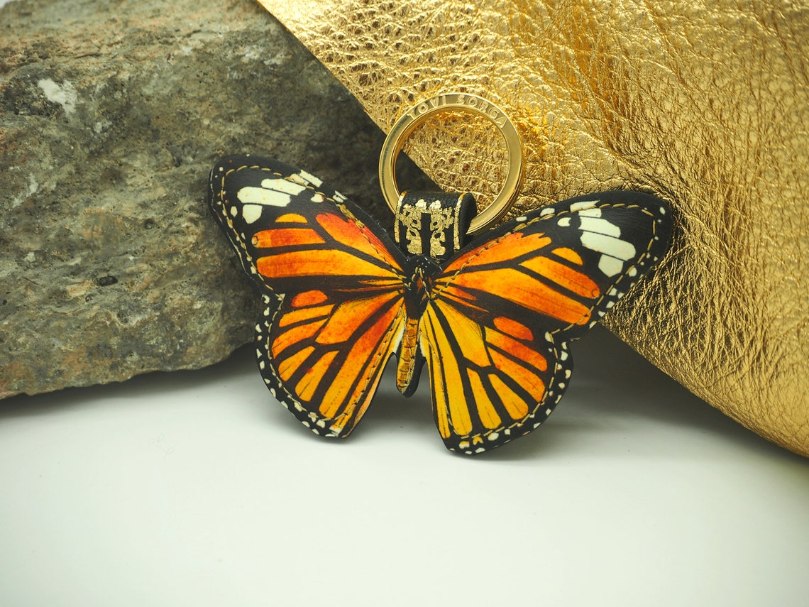 Leather Butterfly Keychain Butterfly Keyring Butterfly Bag - Etsy