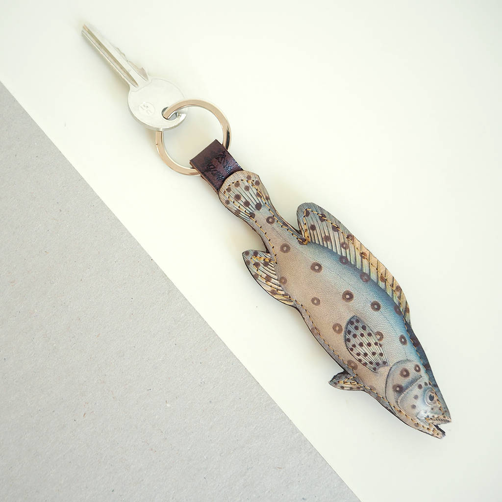 Fish Key Ring Leather Fish Keychain Fisherman Gifts for - Etsy UK