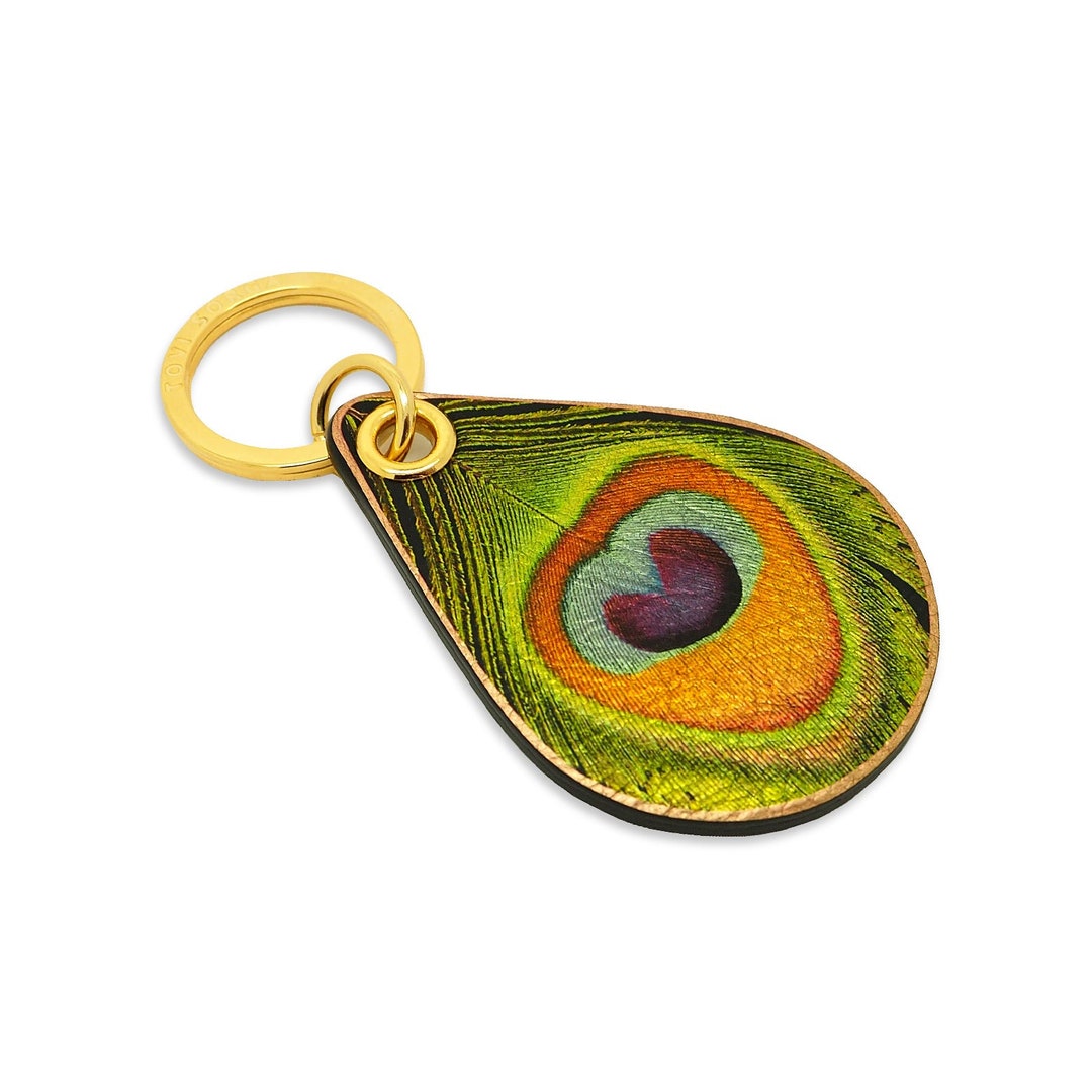 Peacock Feather Keychain, Peacock Feather Key Ring, Peacock Feather Bag ...