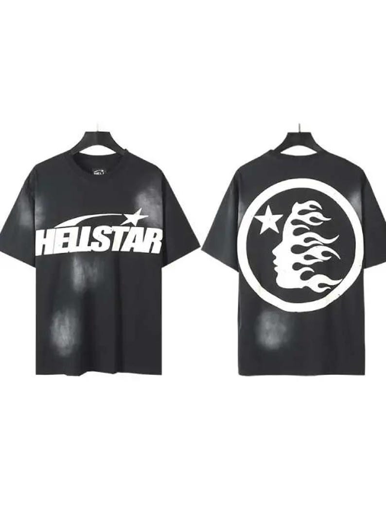 Mens Womens Hellstar Printed Classic Black T-shirt Crewneck - Etsy