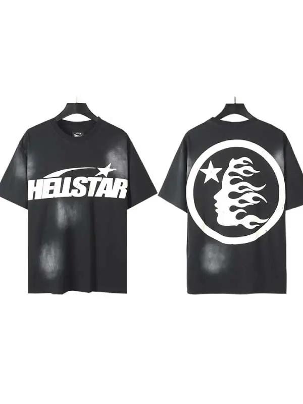 Mens Womens Hellstar Printed Classic Black T-shirt Crewneck - Etsy