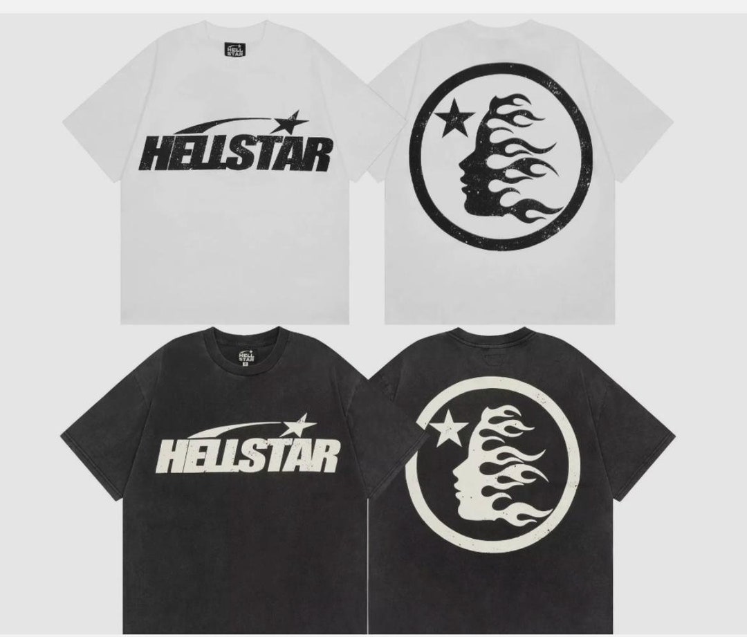 Mens Womens Hellstar Printed Classic Black T-shirt Crewneck - Etsy