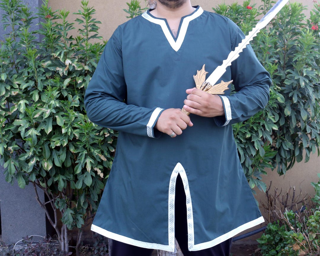 Medieval Viking Cotton Tunic, Ren Faire Pirate Cosplay Costume ...