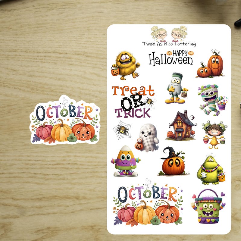October Stickers - Etsy