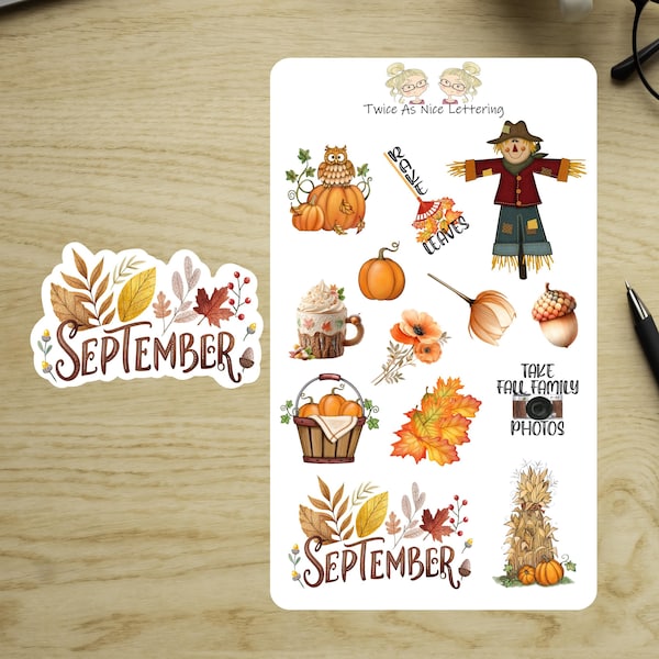 September Stickers - Etsy