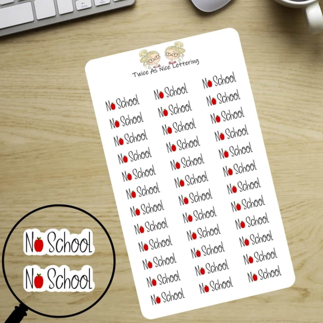 No School Planner Stickers: Back to School Sticker Sheet - Etsy