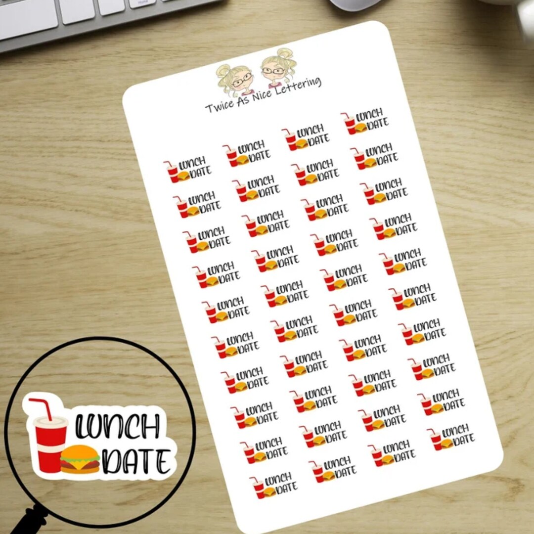 Lunch Date Planner Stickers, 40 Half Sheet Stickers - Etsy