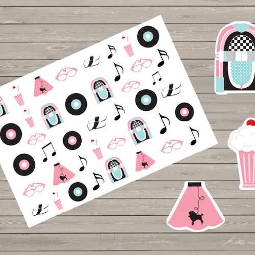 Printable Personalized 50's Sock Hop Diner Theme Favor | Etsy