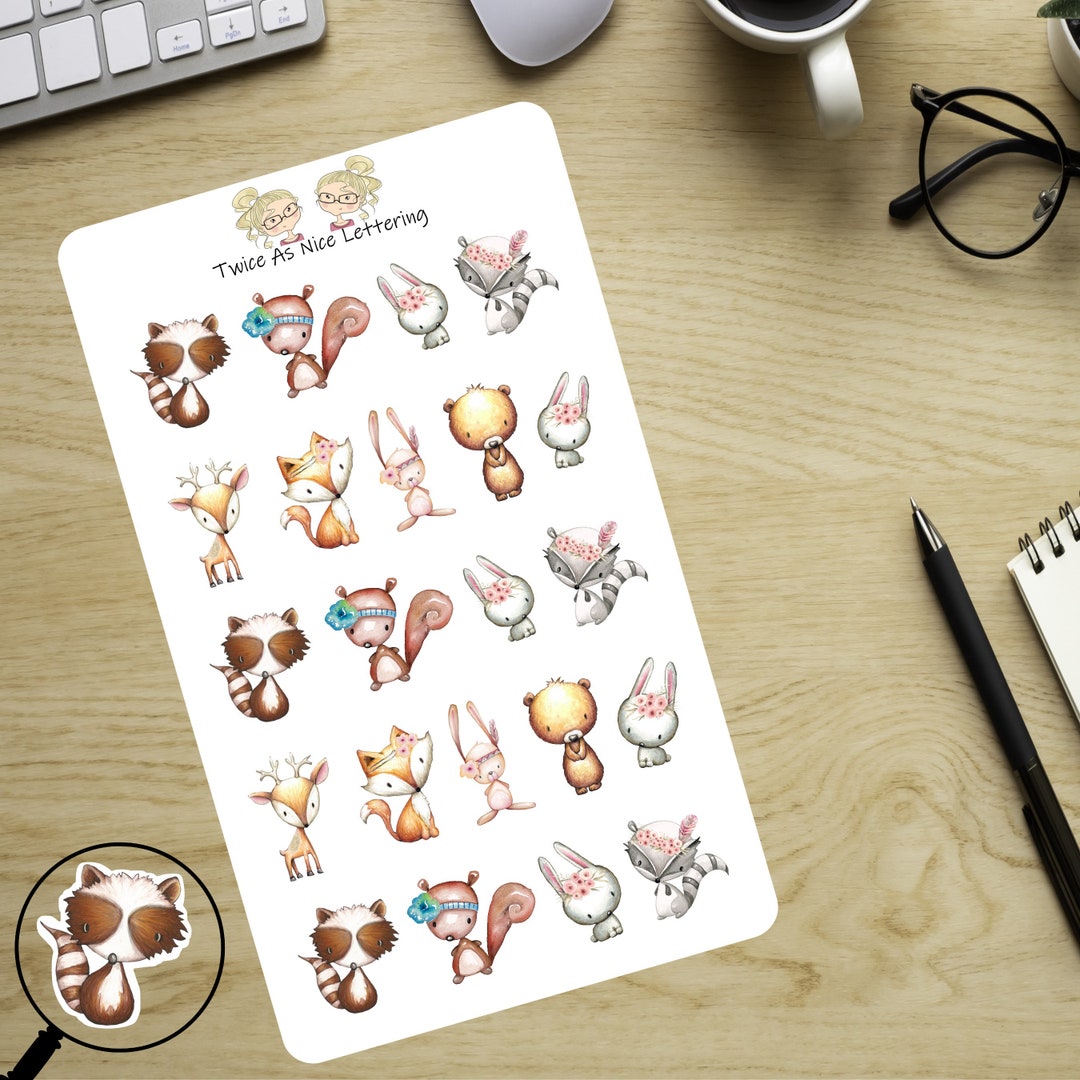 Tribal Animal Planner Stickers, Cute Woodland Stickers - Etsy