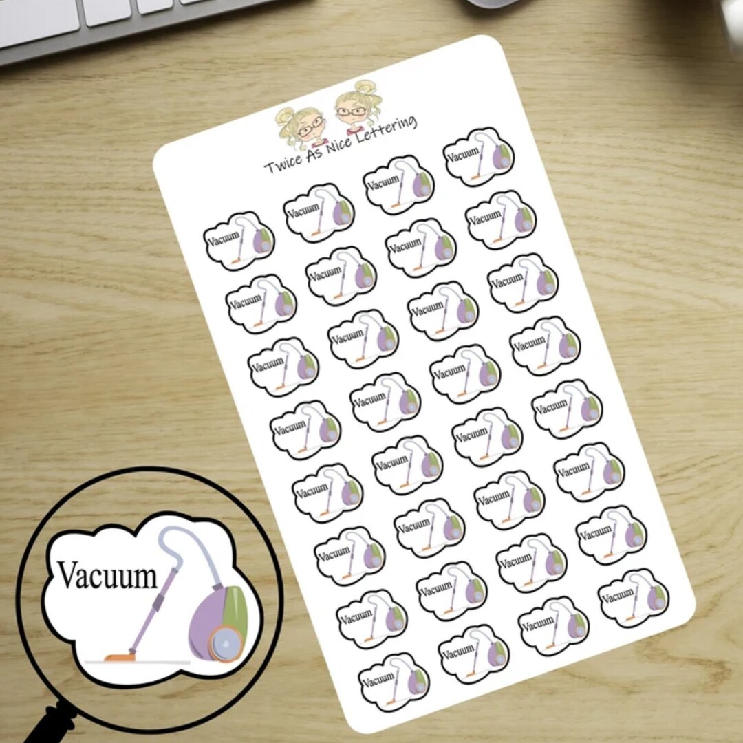 Vacuum Cleaner Planner Stickers: Cleaning Reminders - Etsy
