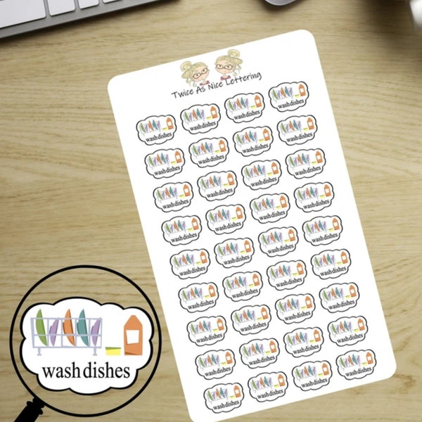 Wash Dishes Stickers - Etsy