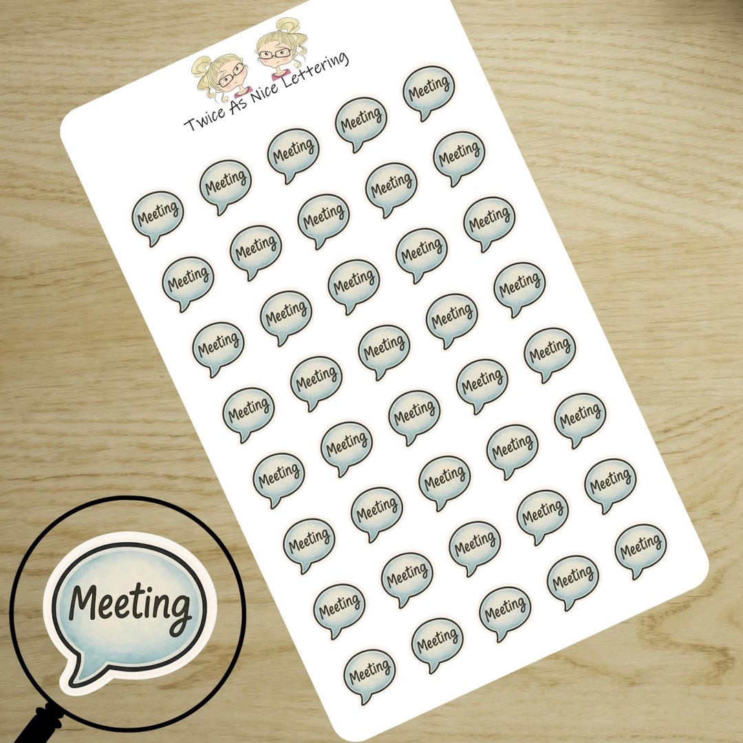 Meeting Reminder Stickers: Planner Calendar Organization - Etsy