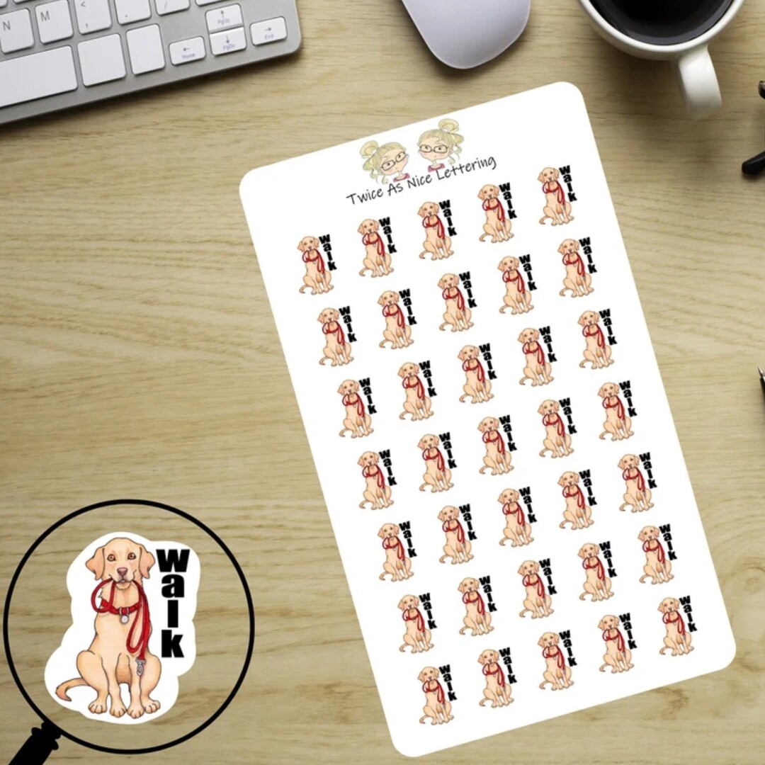 Walk Dog Planner Stickers, Dog Stickers, Reminder Stickers, Stickers ...