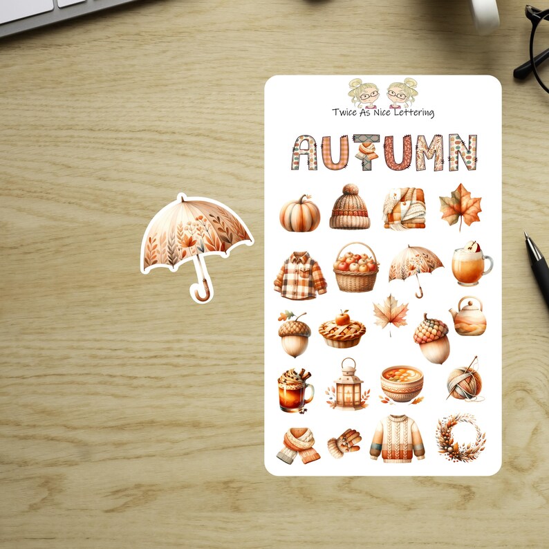 Autumn Planner Stickers: Fall Season Decor, Half Sheet - Etsy