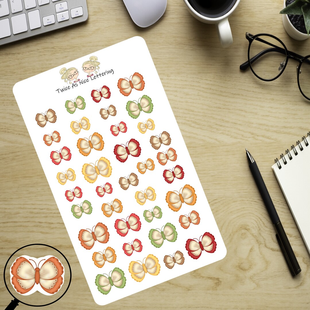 Summer Stickers, Butterfly Planner Stickers, Spring Stickers, Butterfly ...