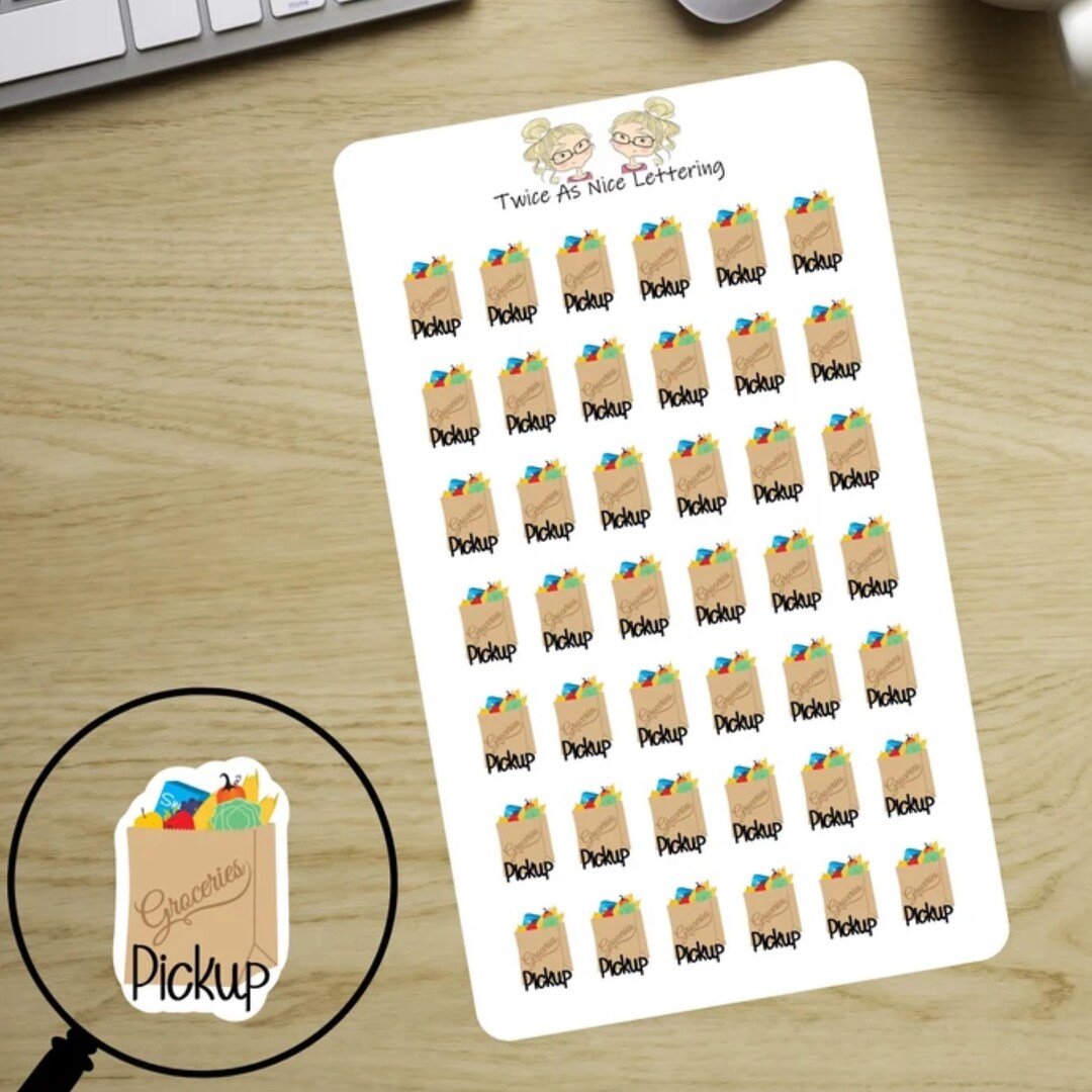 Grocery Pickup Planner Stickers: Shopping Reminders (42 Ct) - Etsy