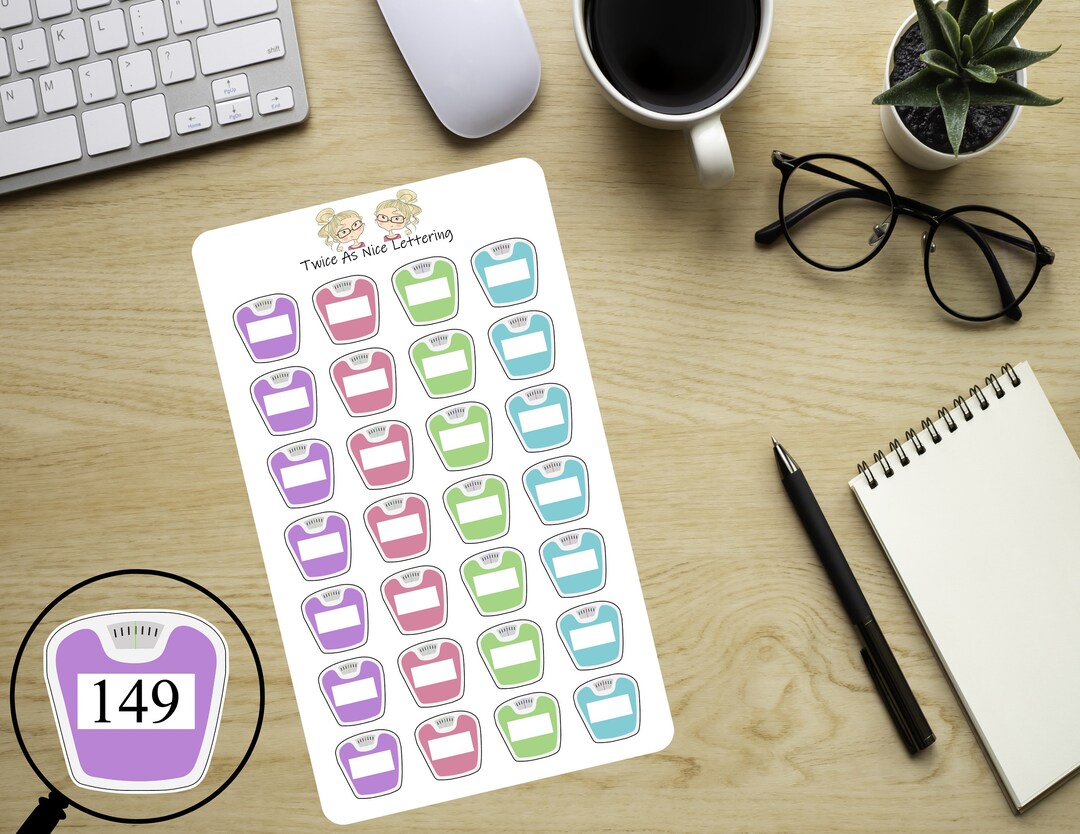 Weight Tracker Stickers Weight Scale Stickers Set Goals - Etsy