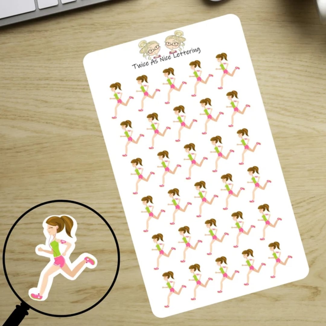 Jogging Stickers, Running Stickers, Planner Stickers, Running Track ...