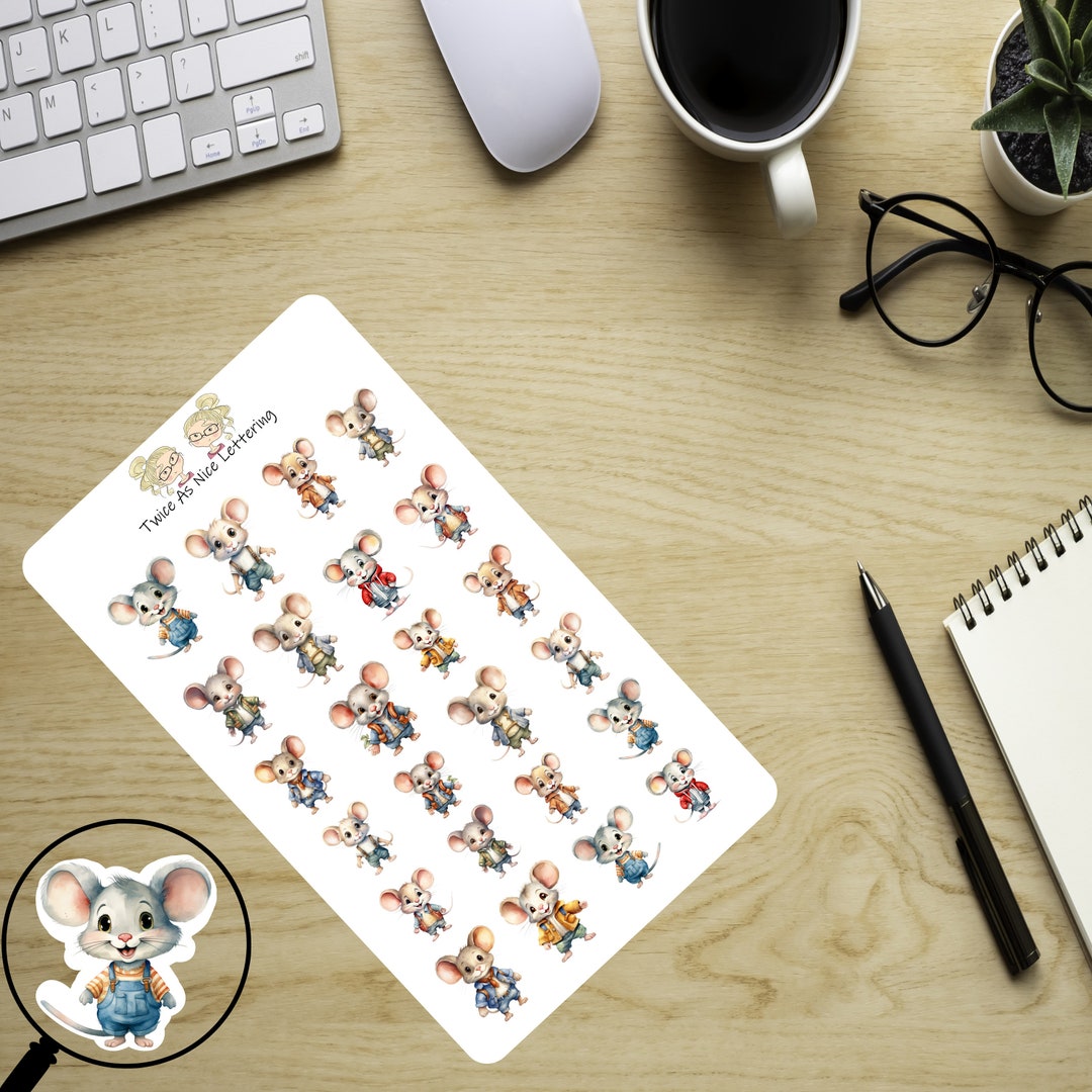 Mouse Planner Stickers, Stickers for Planners, Planner Stickers, Cute ...