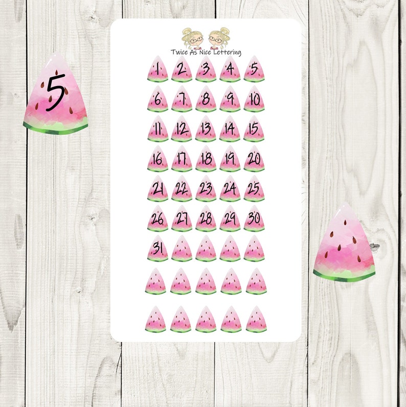 Watermelon Days of the Month Planner Stickers - Etsy
