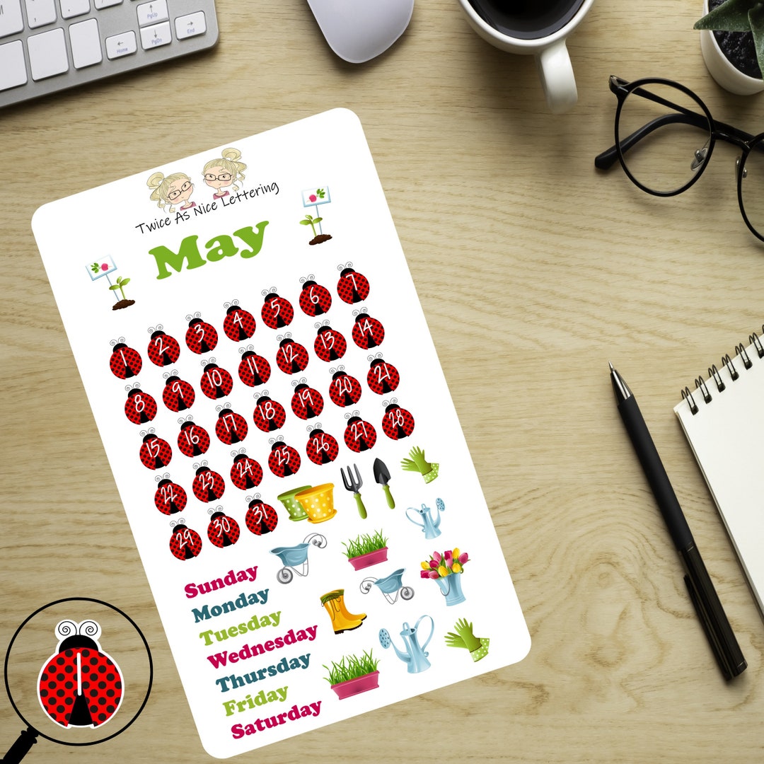 May Planner Stickers, May Sticker Kit, Planner Monthly Kit, Stickers ...