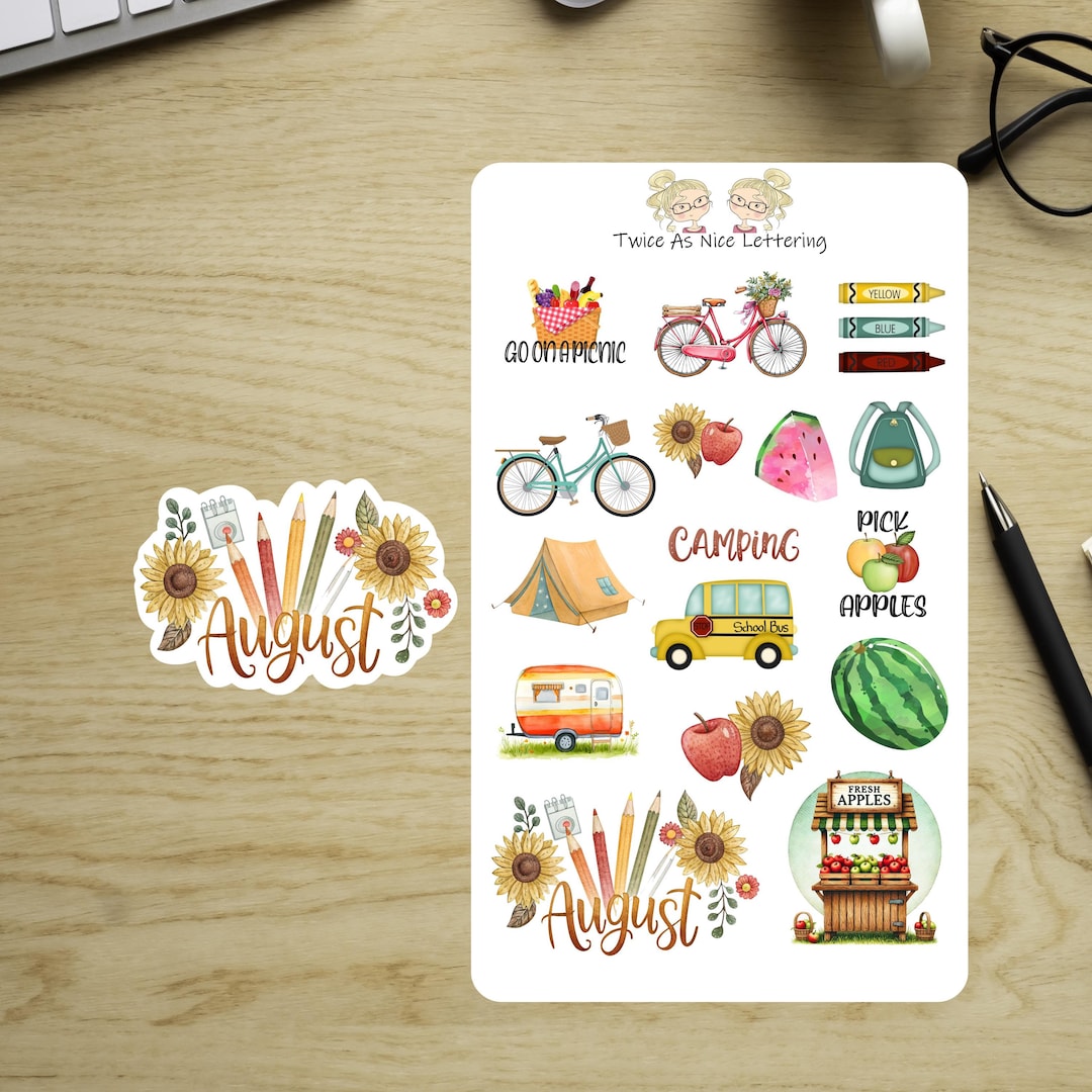 August Planner Stickers: Month of the Year Set - Etsy