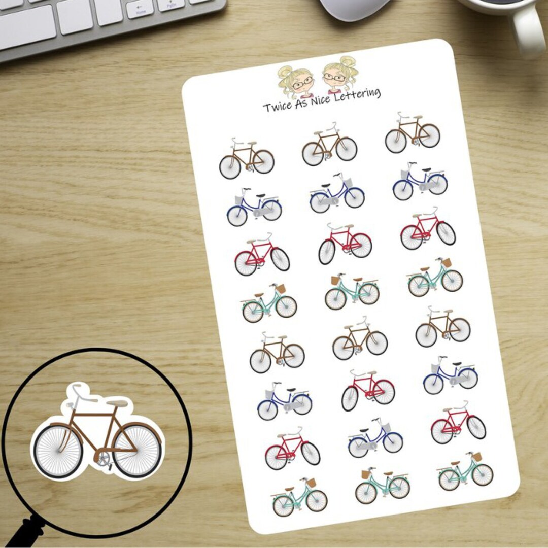 Bicycle Planner Stickers, Bike Stickers, Stickers for Planners, Bike ...