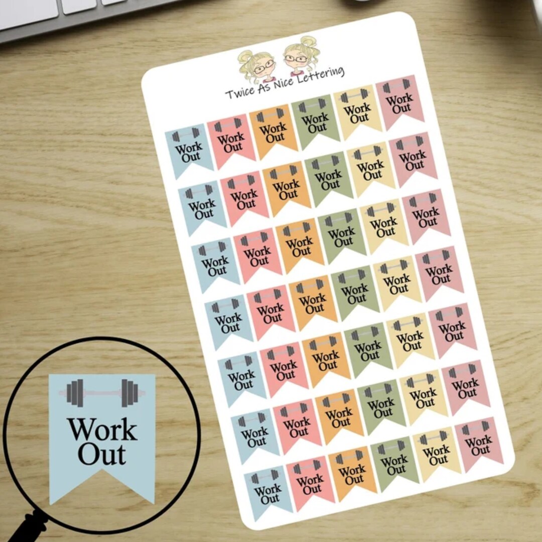 Workout Planner Stickers: Gym & Exercise Trackers (49 Ct) - Etsy