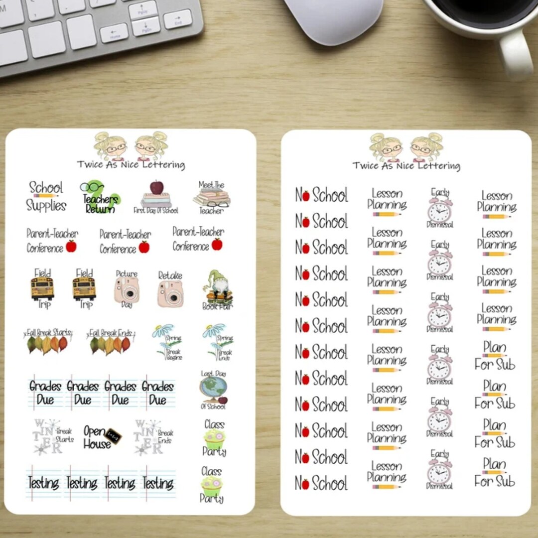 Back to School Teacher Stickers, Teacher Planner Stickers, Teacher ...