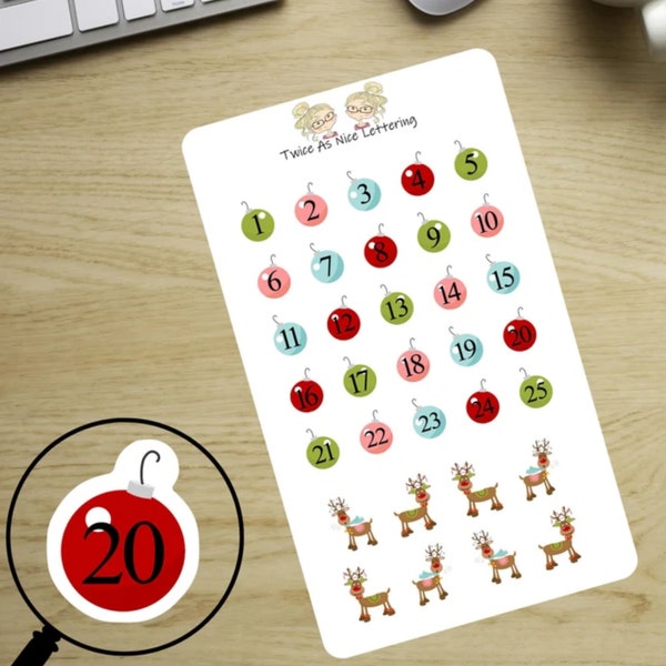 Christmas Countdown Stickers - Etsy