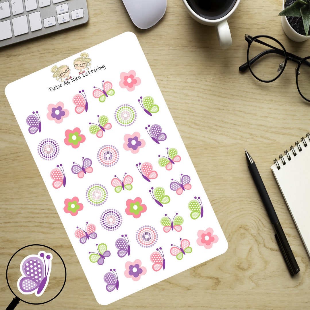Summer Planner Stickers, Butterfly Planner Stickers, Spring Stickers ...
