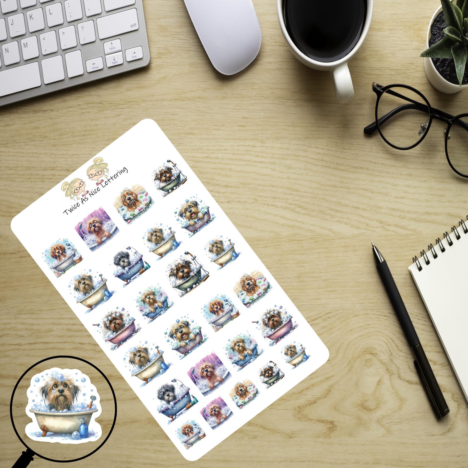 Dog Grooming Planner Stickers, Puppy Bath Time Stickers - Etsy